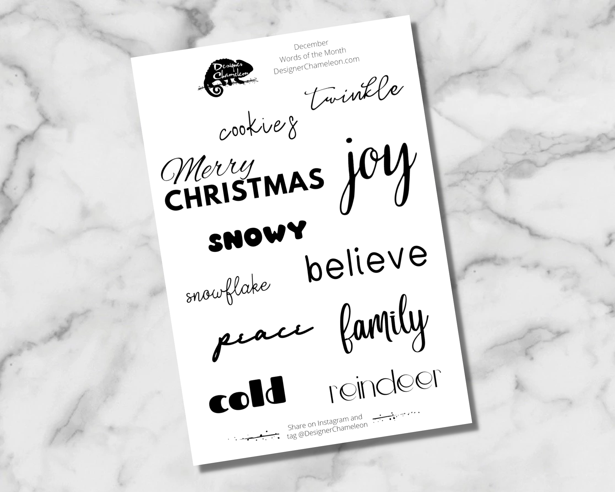 December Words Of The Month Accent Stickers Designer Chameleon December Words Of The Month Accent Stickers Designer Chameleon