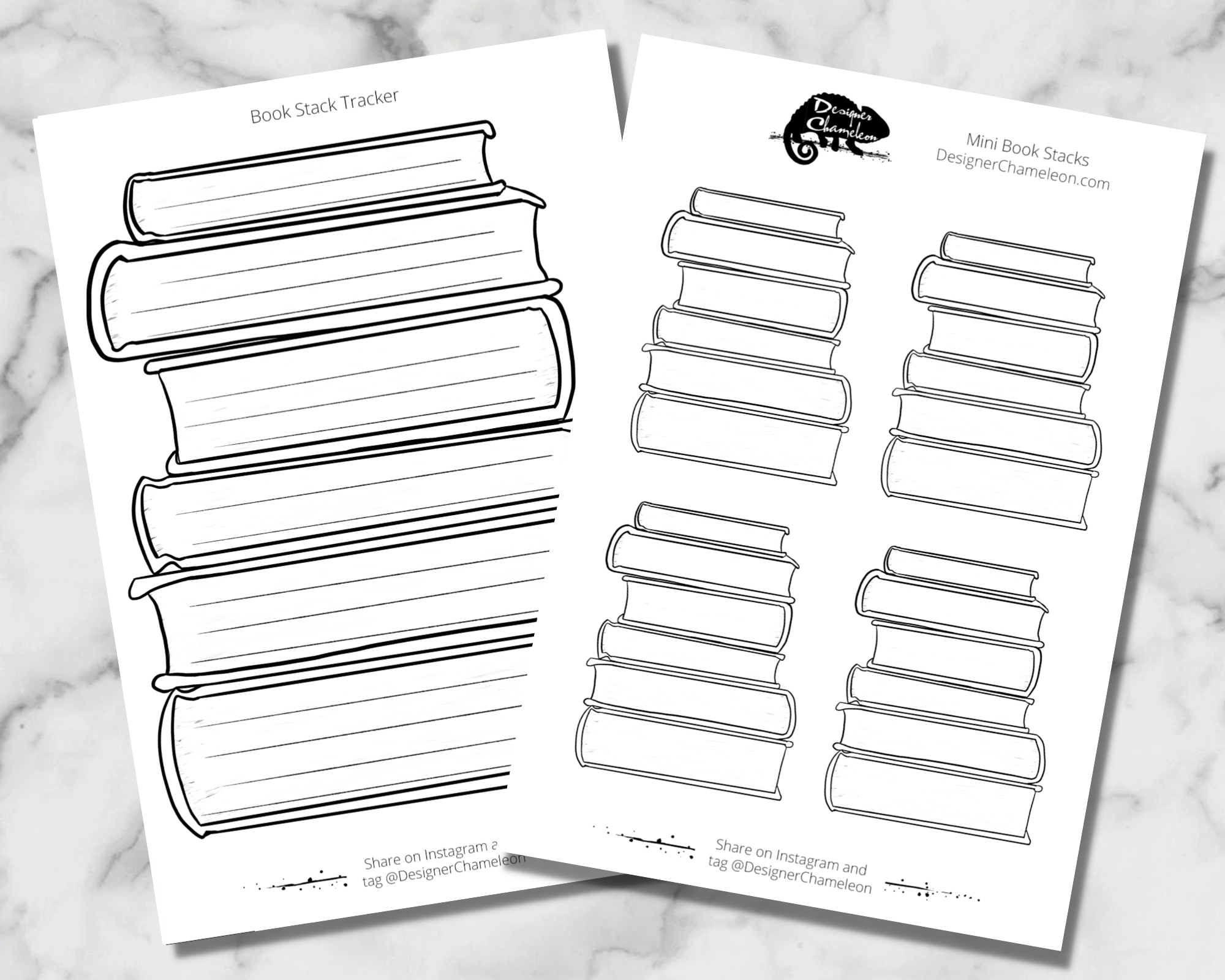 Book Stack Reading Tracker Stickers – Designer Chameleon
