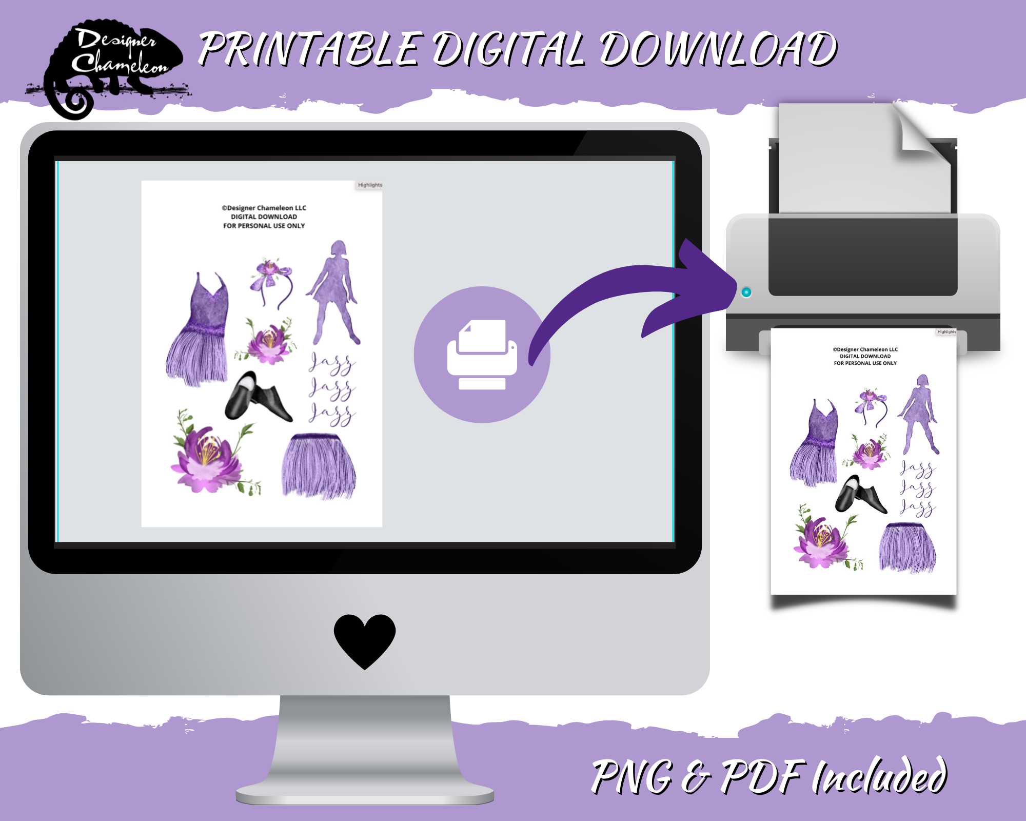 DIGITAL Jazz Dance Stickers – Designer Chameleon