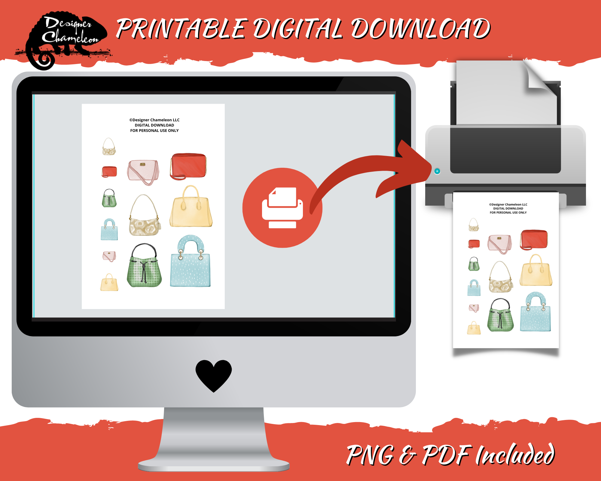DIGITAL Purses Vol 2 Stickers – Designer Chameleon