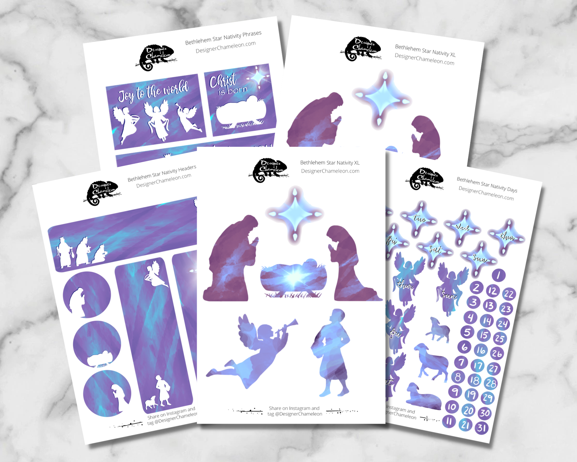 Bethlehem Star Nativity Theme Sticker Kit – Designer Chameleon