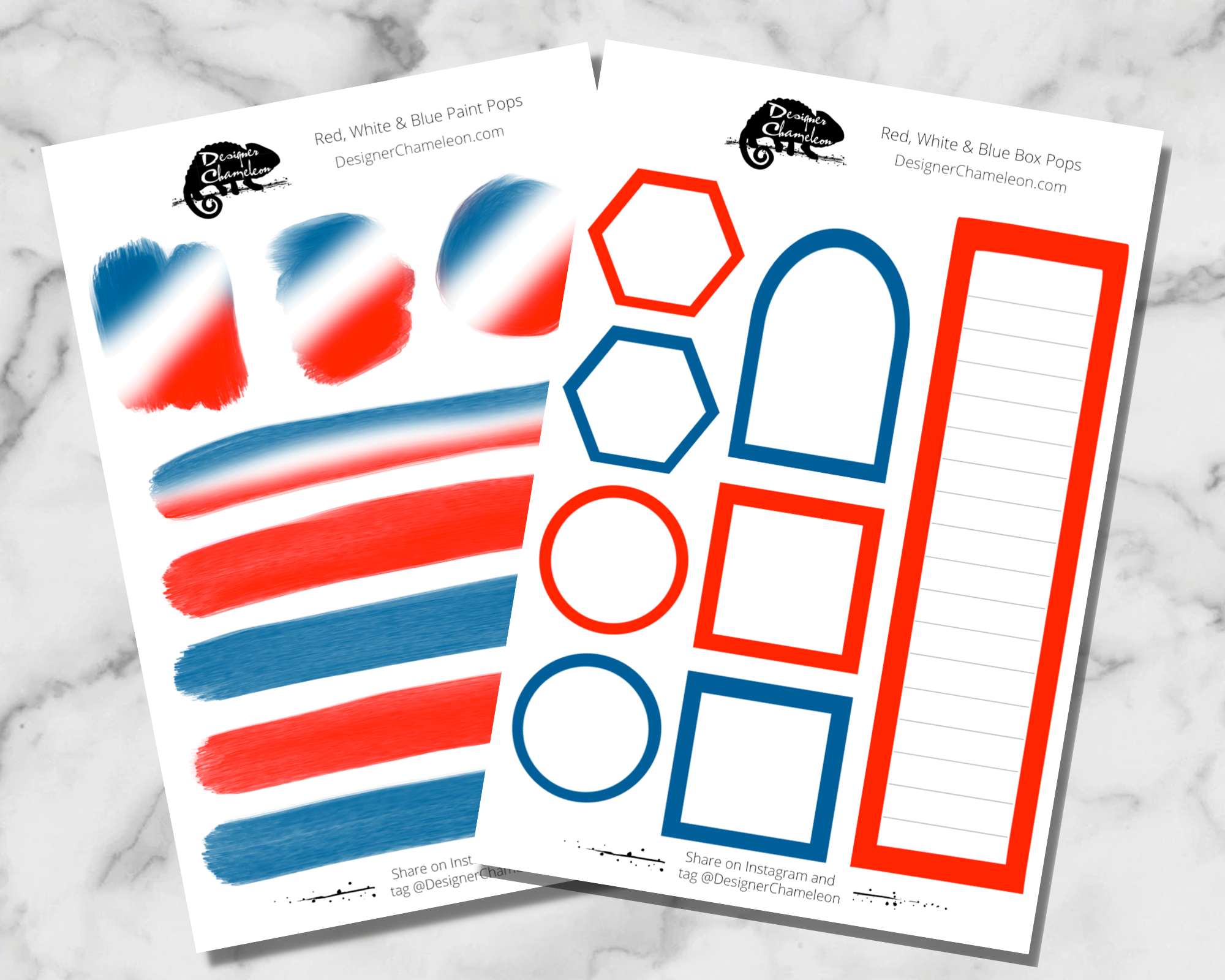 Red, White & Blue Pop Stickers – Designer Chameleon